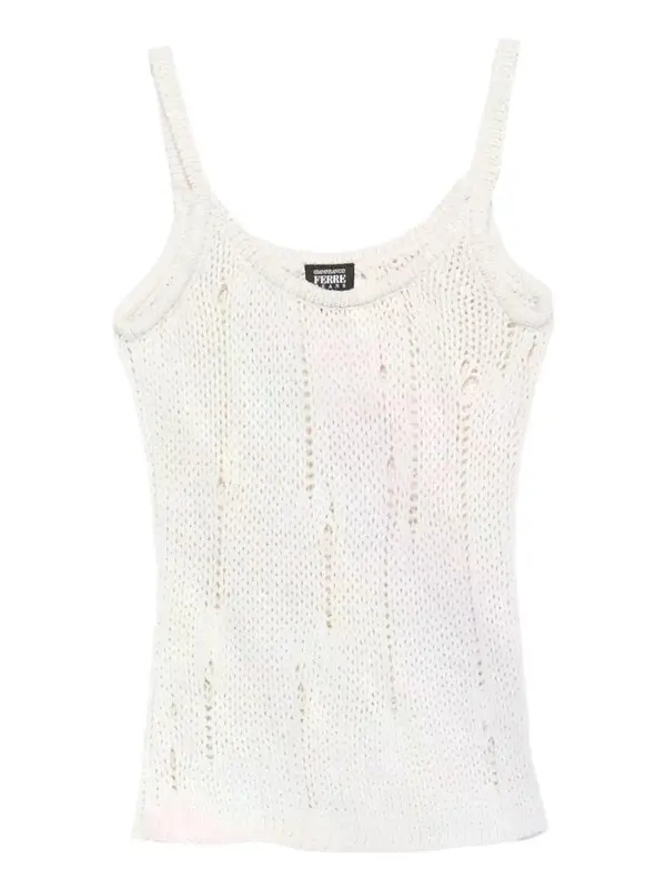 Gianfranco Ferre 2000s Open-knit Tank Top - White