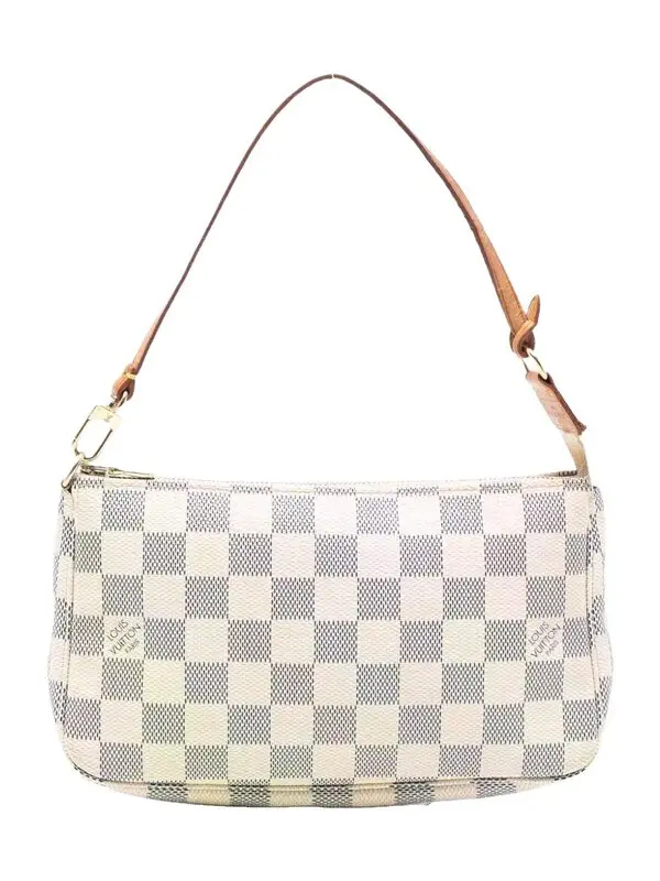 LOUIS VUITTON 2008 Damier Azur Pochette Accessoires Shoulder Bag - White