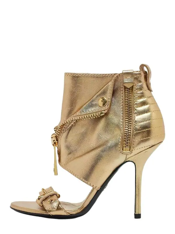 Moschino 110mm Decorative-zip Sandals - Gold