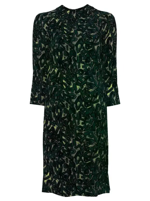 LOUIS VUITTON 1990-2000s Graffiti Dress - Green