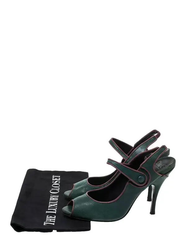 Dolce & Gabbana 115mm Leather Mary Jane Pumps - Green