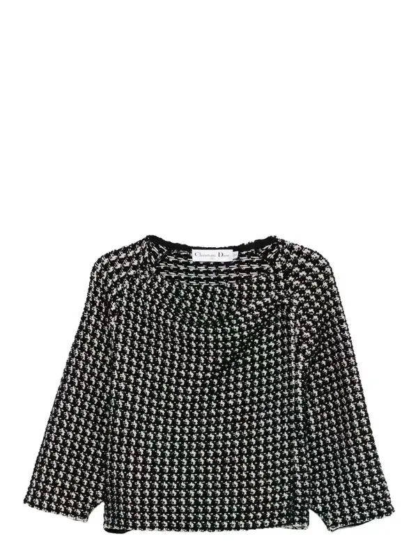 Dior 2010s Cropped Jacquard Jacket - Black
