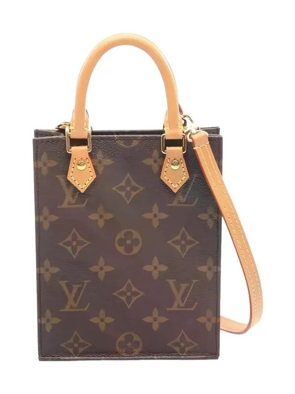 LOUIS VUITTON 2010 Petit Sac Plat Monogram Crossbody Bag - Brown