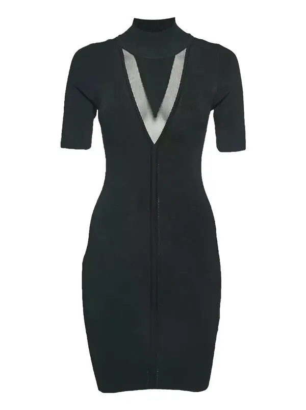Cushnie Mock-neck Knit Bodycon Dress - Black
