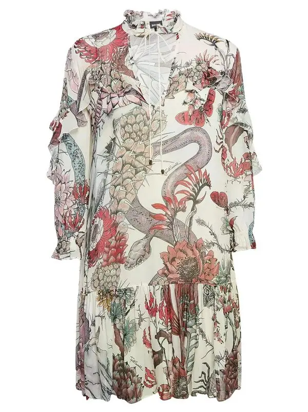 Just Cavalli Vintage Graphic-print Dress - White
