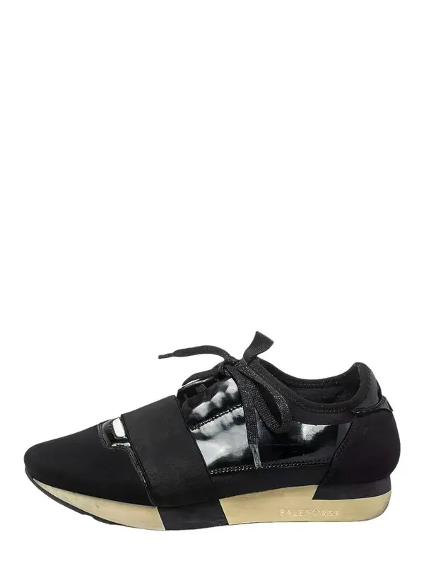Balenciaga Race Runner Panelled Lace-up Sneakers - Black