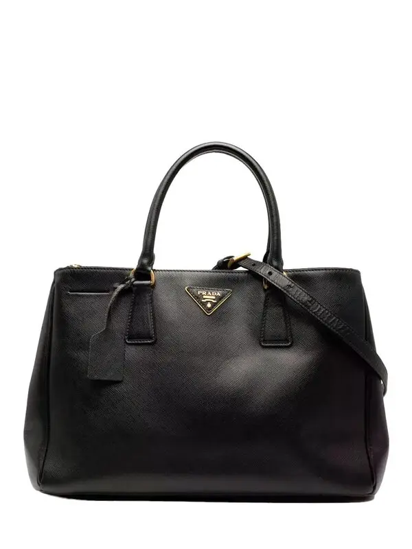 Prada Galleria Double Zip Satchel - Black