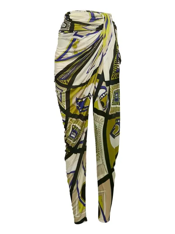 Emilio Pucci Printed Draped Trousers - Neutrals