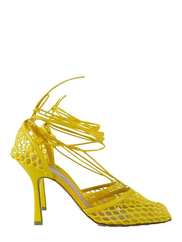Bottega Veneta 100mm Crochet-knit Sandals - Yellow