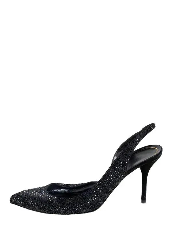 Gucci 90mm Rhinestoned Pumps - Black
