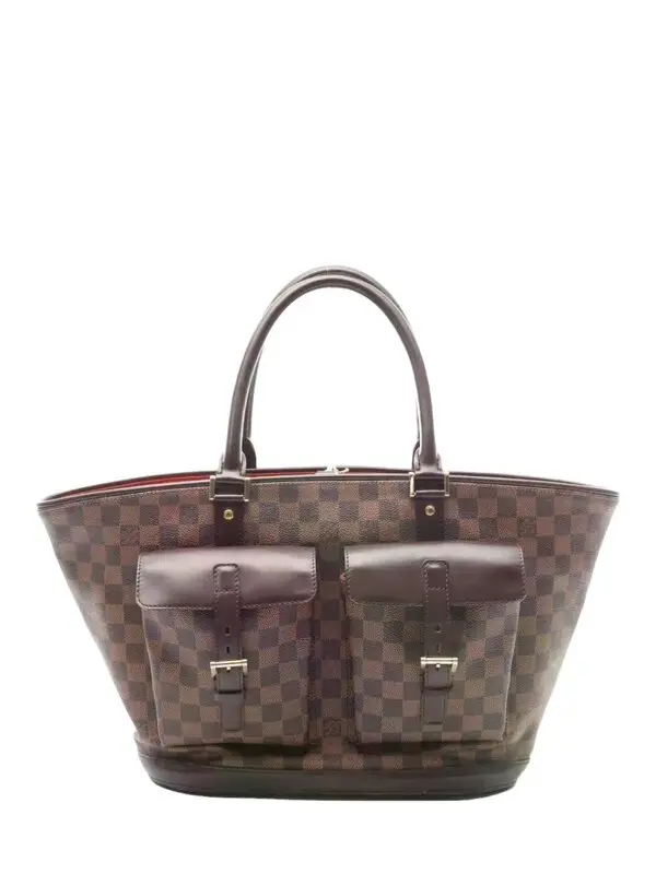 LOUIS VUITTON Manosque Gm Damier Ebene Handbag - Brown