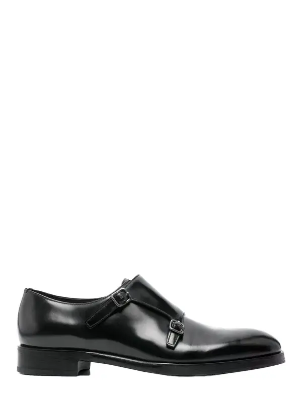 Prada Patent Monk Shoes - Black