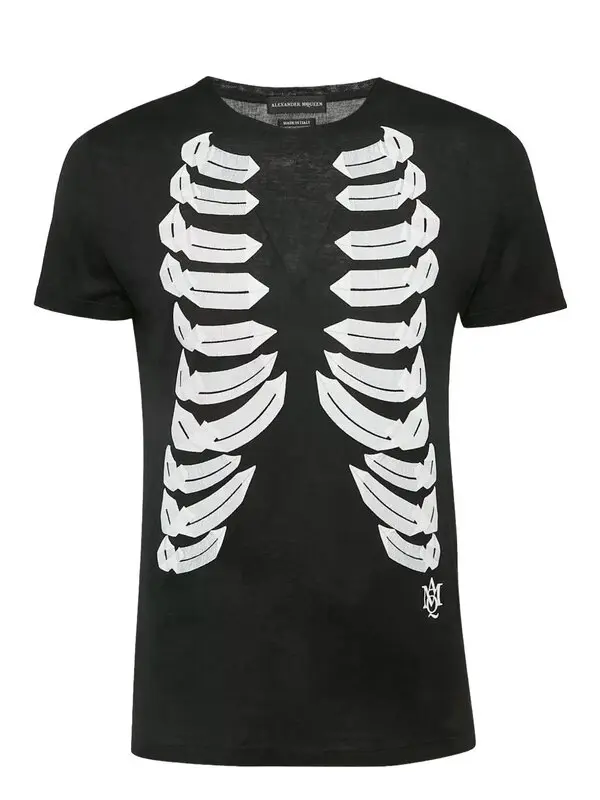 Alexander McQueen Ribcage Graphic-print T-shirt - Black