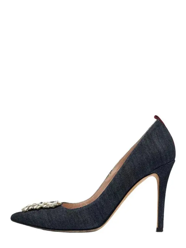 Sjp By Sarah Jessica Parker Crystal Denim Pumps - Navy Blue Denim