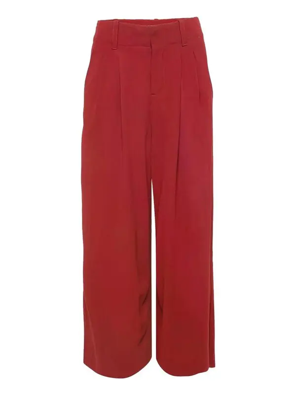 Alice + Olivia Pleated Wide-leg Trousers - Red