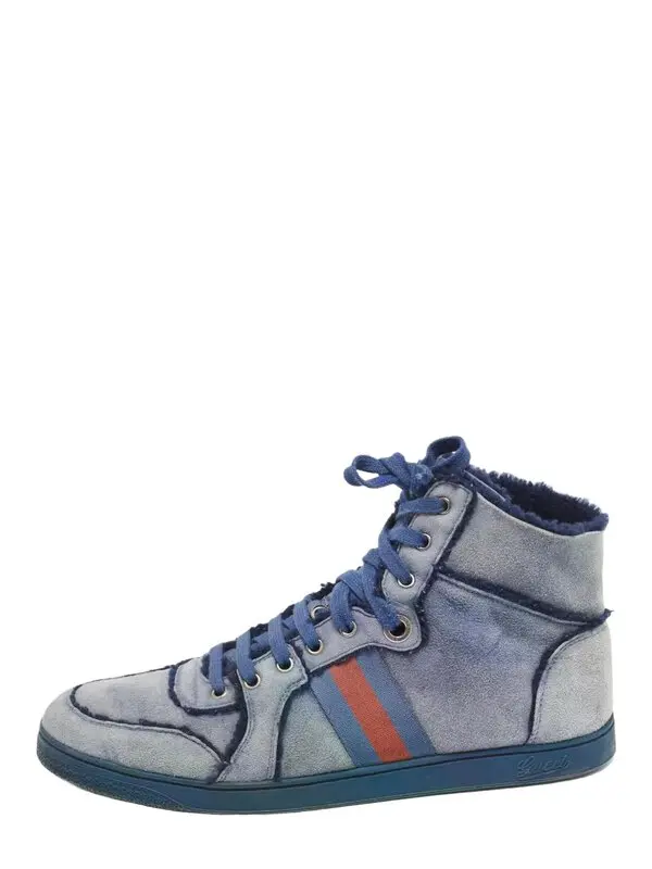 Gucci Suede High-top Sneakers - Blue