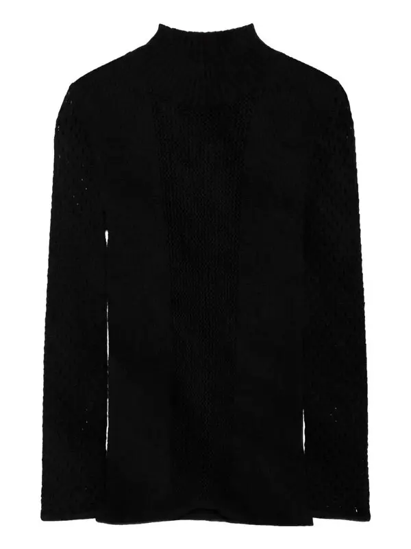 Versace 2000s Mock-neck Sweater - Black