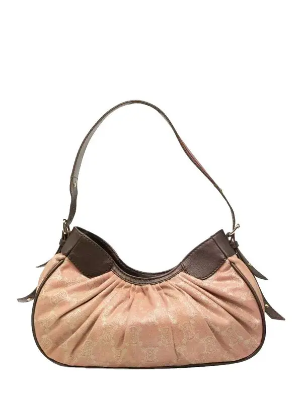 Celine Macadam Denim Pleated Shoulder Bag - Pink