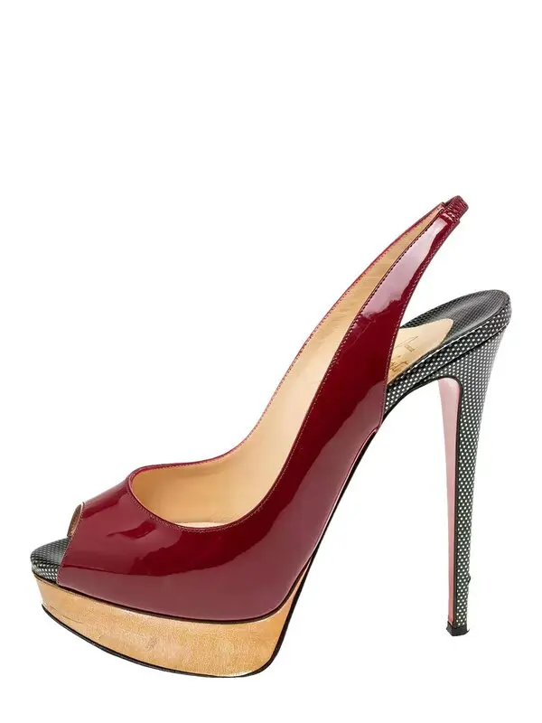 CHRISTIAN LOUBOUTIN Patent-leather Slingback Pumps - Red