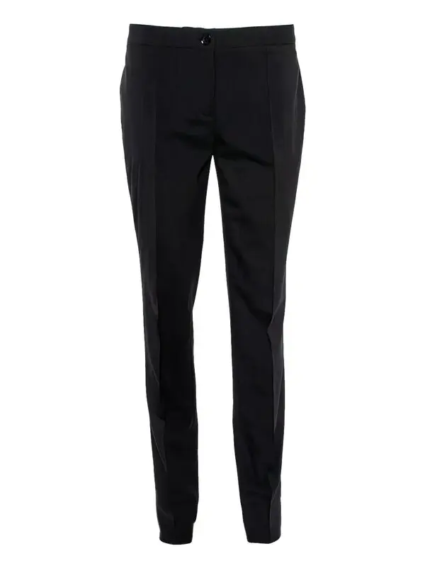 Burberry Wool Blend Straight-leg Trousers - Black