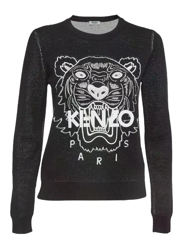 Kenzo Tiger-embroidered Sweater - Black