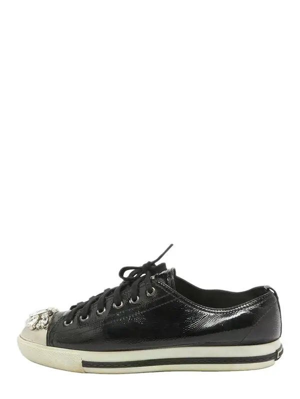 Miu Miu Crystal-embellished Sneakers - Black