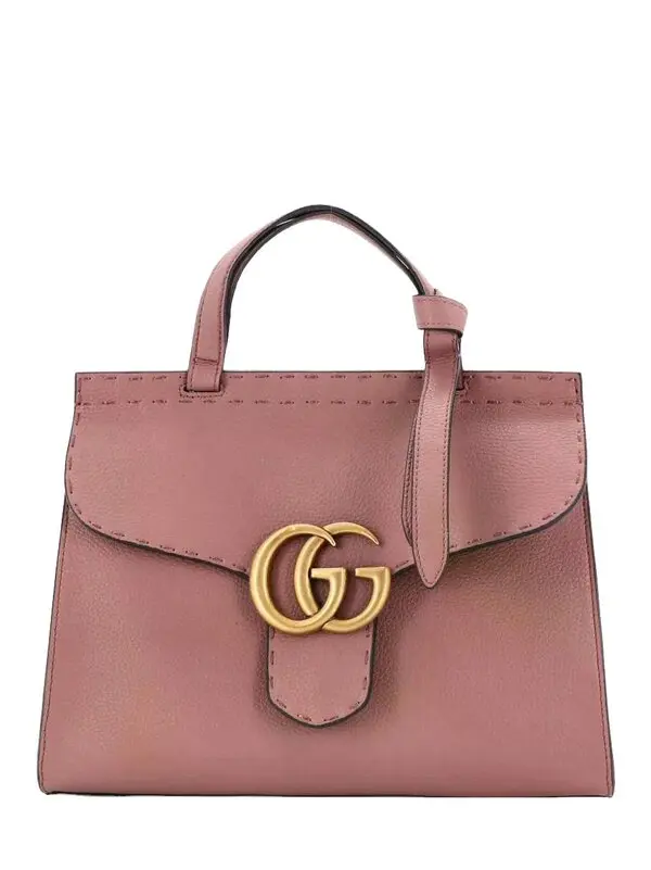Gucci Gg Marmont Top Handle Small Satchel - Pink