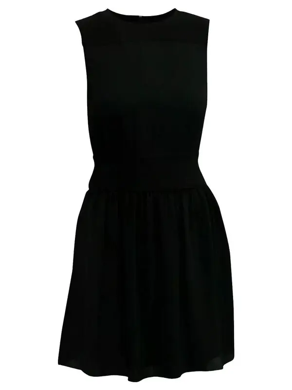 Theory Crew-neck Shirred Dress - Black