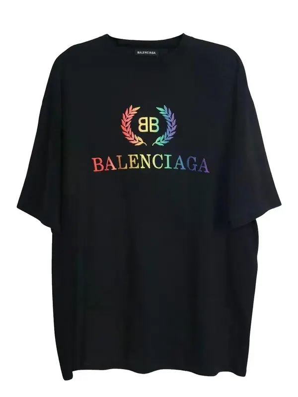 Balenciaga Logo-print Cotton T-shirt - Black