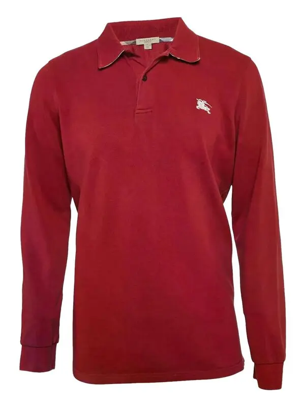 Burberry 2023 Equestrian Knight-embroidered Polo Shirt - Red