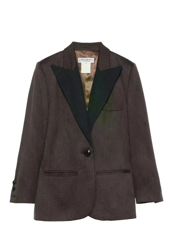 Saint Laurent 1980s Single-breasted Blazer - Brown