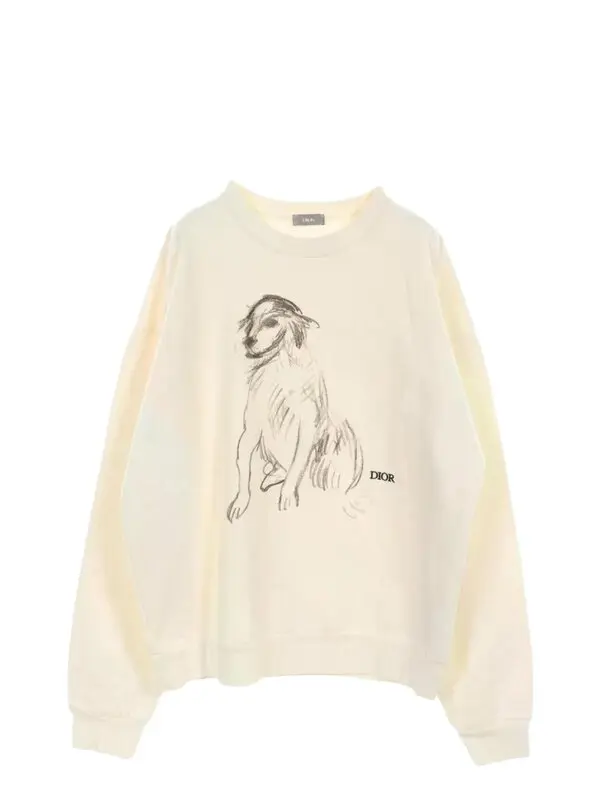 Dior X Duncan Grant Dog-print Sweatshirt - Neutrals