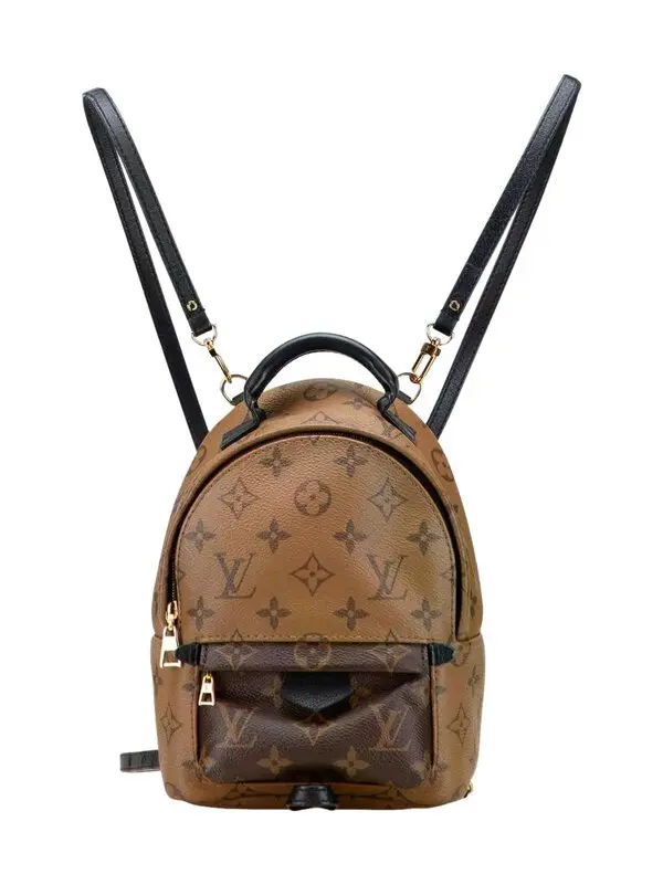 LOUIS VUITTON 2017 Monogram Reverse Mini Palm Springs Backpack - Brown