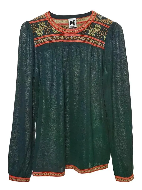 Missoni Embroidered Long-sleeve Top - Green