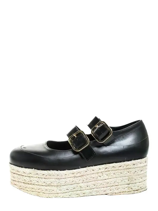 Marni Double-buckle Platform Espadrille - Black