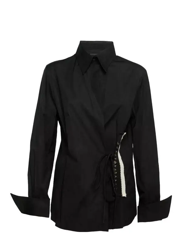 Gianfranco Ferre Belted Wrap Shirt - Black