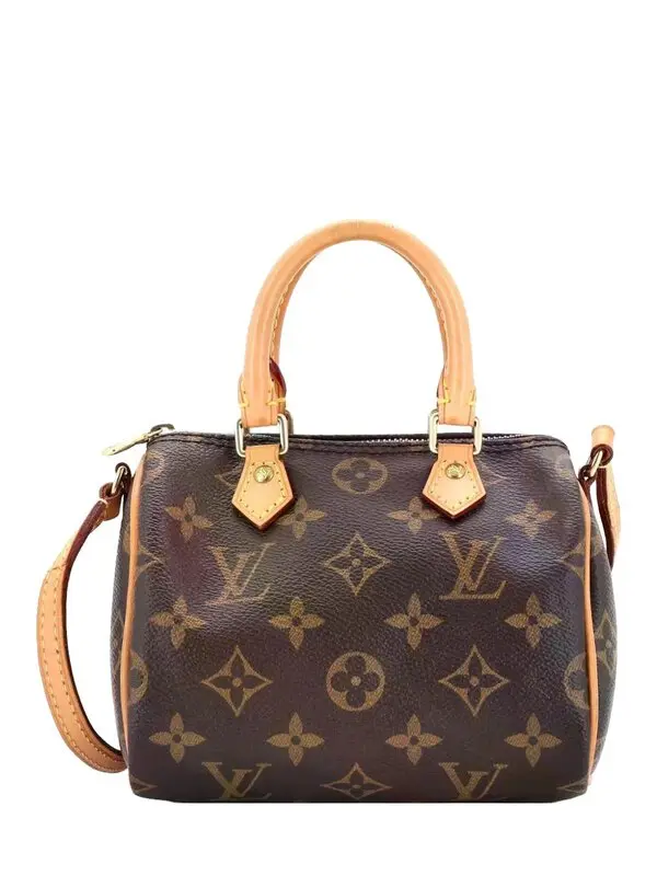 LOUIS VUITTON Speedy Bandouliere Bag Monogram Canvas Nano Crossbody Bag - Brown