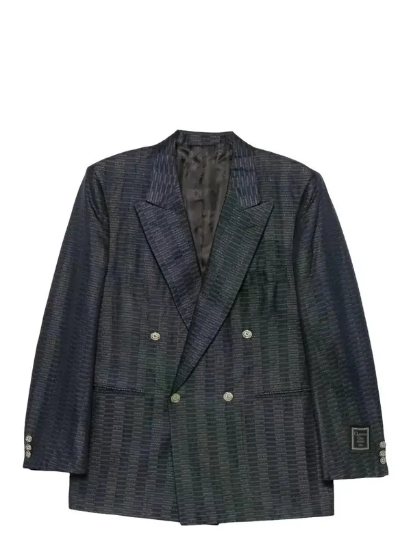 Dior 1990s Striped Blazer - Blue