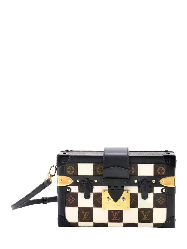 LOUIS VUITTON Petite Malle Handbag Damier Tressage Monogram Canvas And Leather Clutch - Neutrals