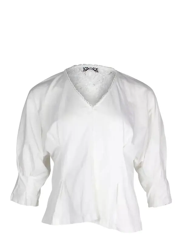 Sandro Lace-insert Dolman Blouse - White