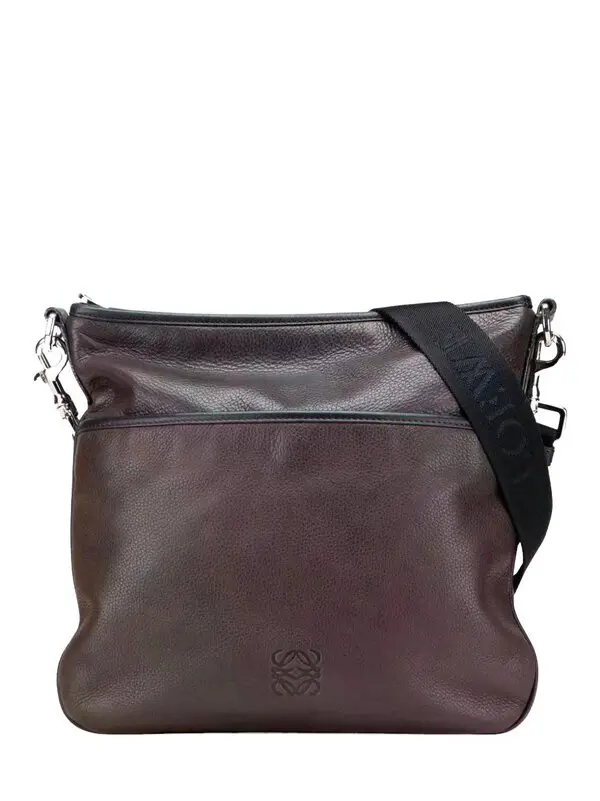 Loewe Anagram Leather Messenger Bag - Brown