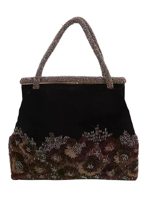 Vintage Velvet Handbag - Black