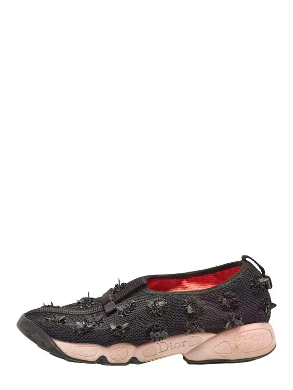 Dior Fusion Flower-embellished Sneakers - Black