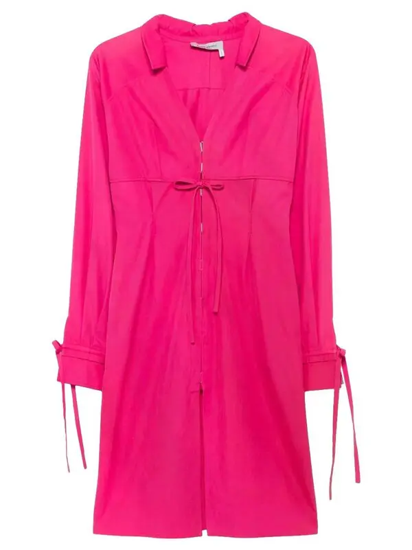 Saint Laurent 2000s Cotton Shirt Midi Dress - Pink