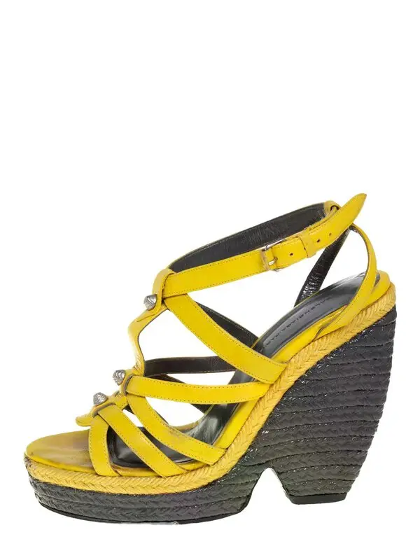 Balenciaga 130mm Leather Sandals - Yellow