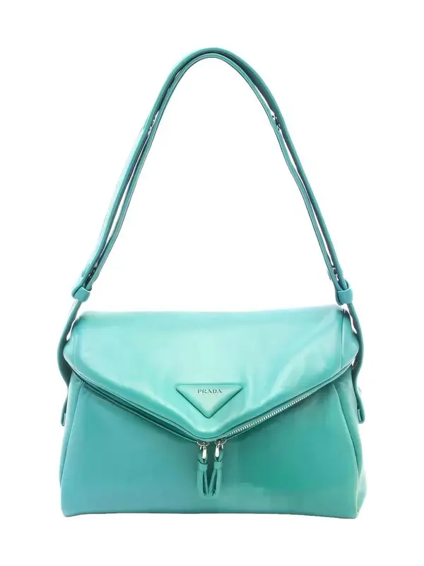 Prada 2010 Padded Nappa Leather Shoulder Bag - Blue