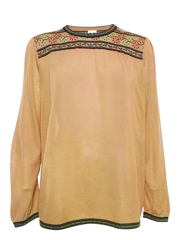 Missoni Floral-embroidered Knitted Top - Brown
