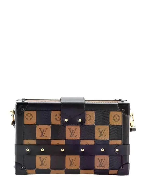 LOUIS VUITTON Petite Malle Damier Tressage Monogram Clutch - Brown
