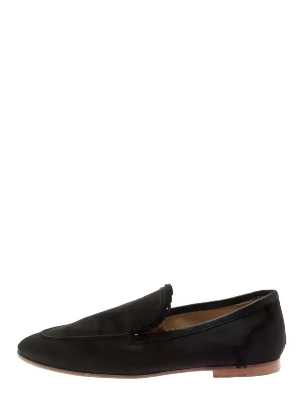 GIUSEPPE ZANOTTI Raw-edge Satin Loafers - Black
