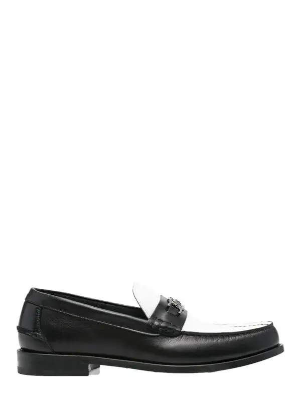 Versace Medusa-plaque Loafers - 1b00b Nero Rutenio Ultra Black